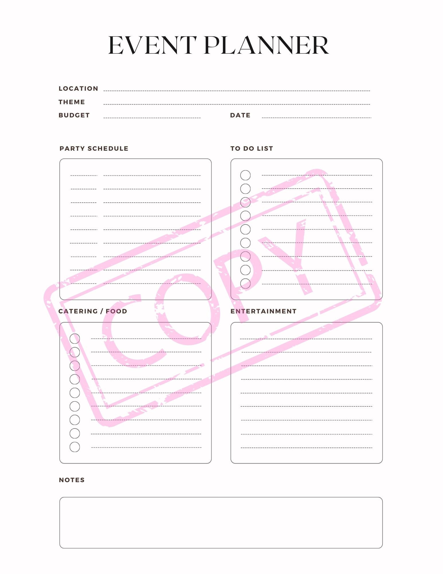 Digital Party Planner - Etsy