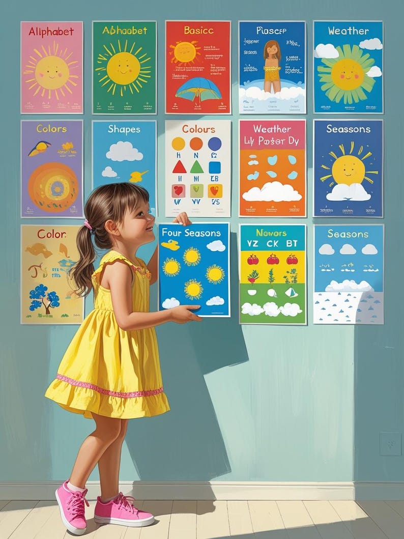 17 Educational Posters for Kids – Alphabet, Numbers, Shapes, Colors ...