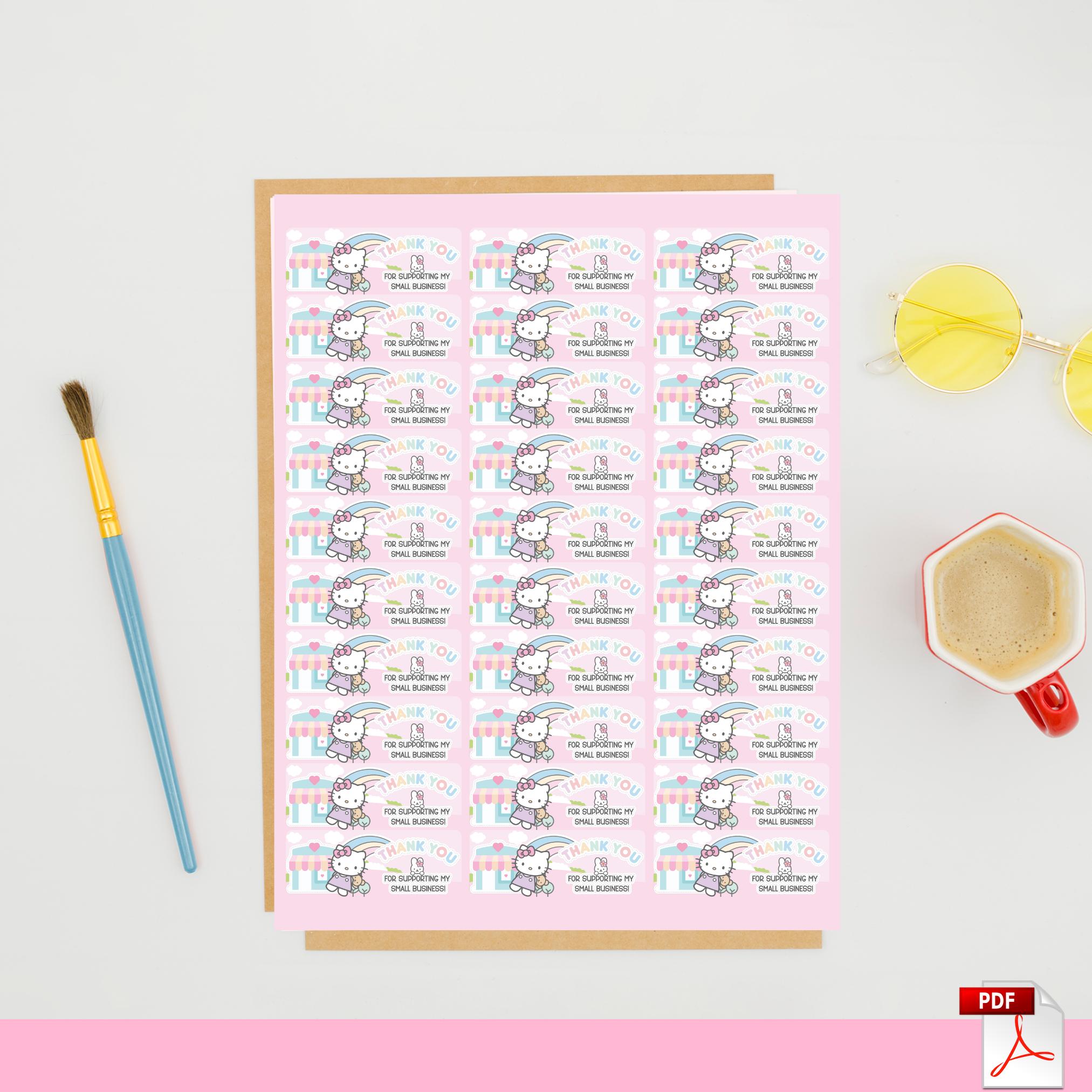 Kawaii Labels Avery 5160 | Kitty |pastel & Rainbow Labels PINK ...