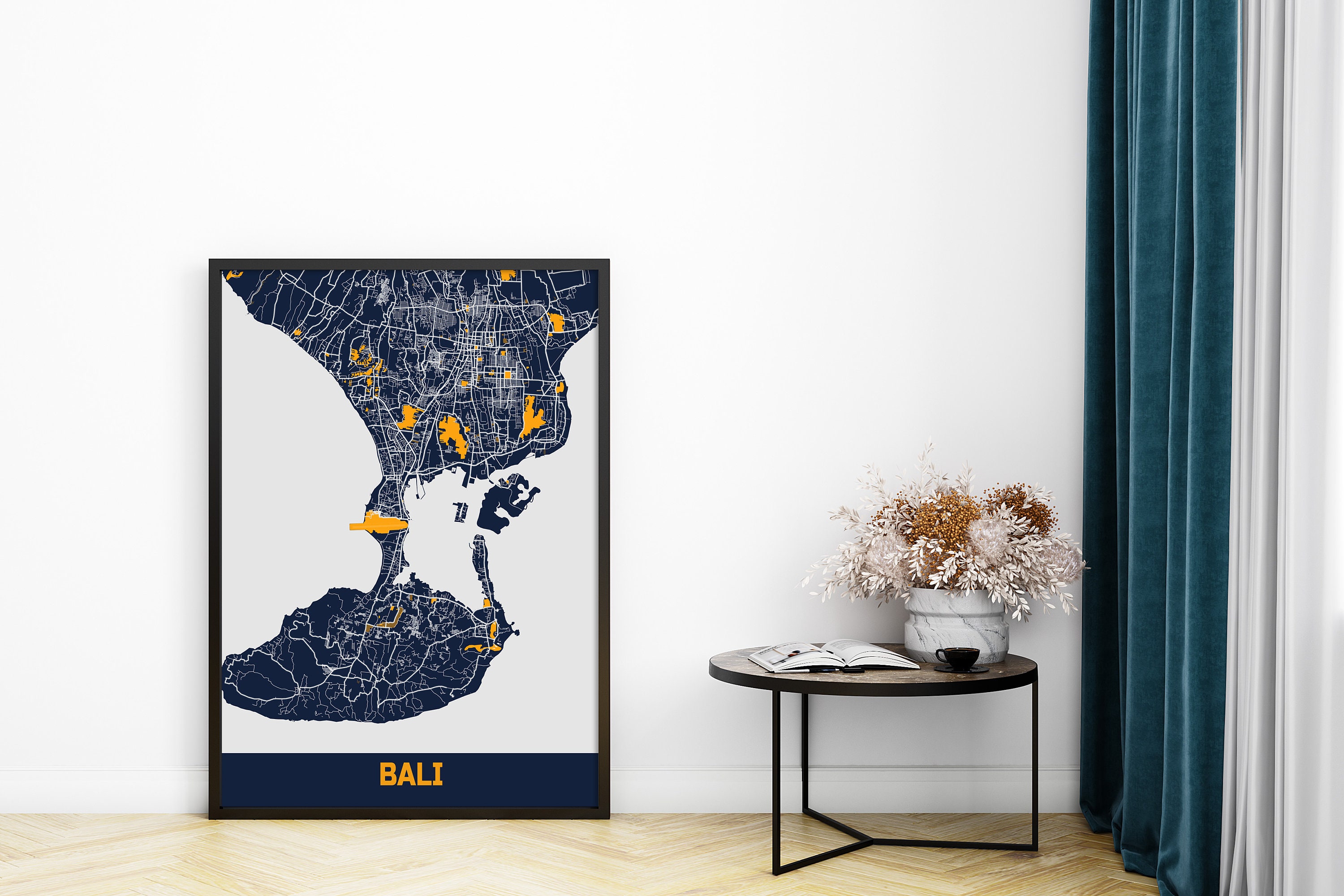 Bali City Map Bluefresh City Map Poster - Etsy