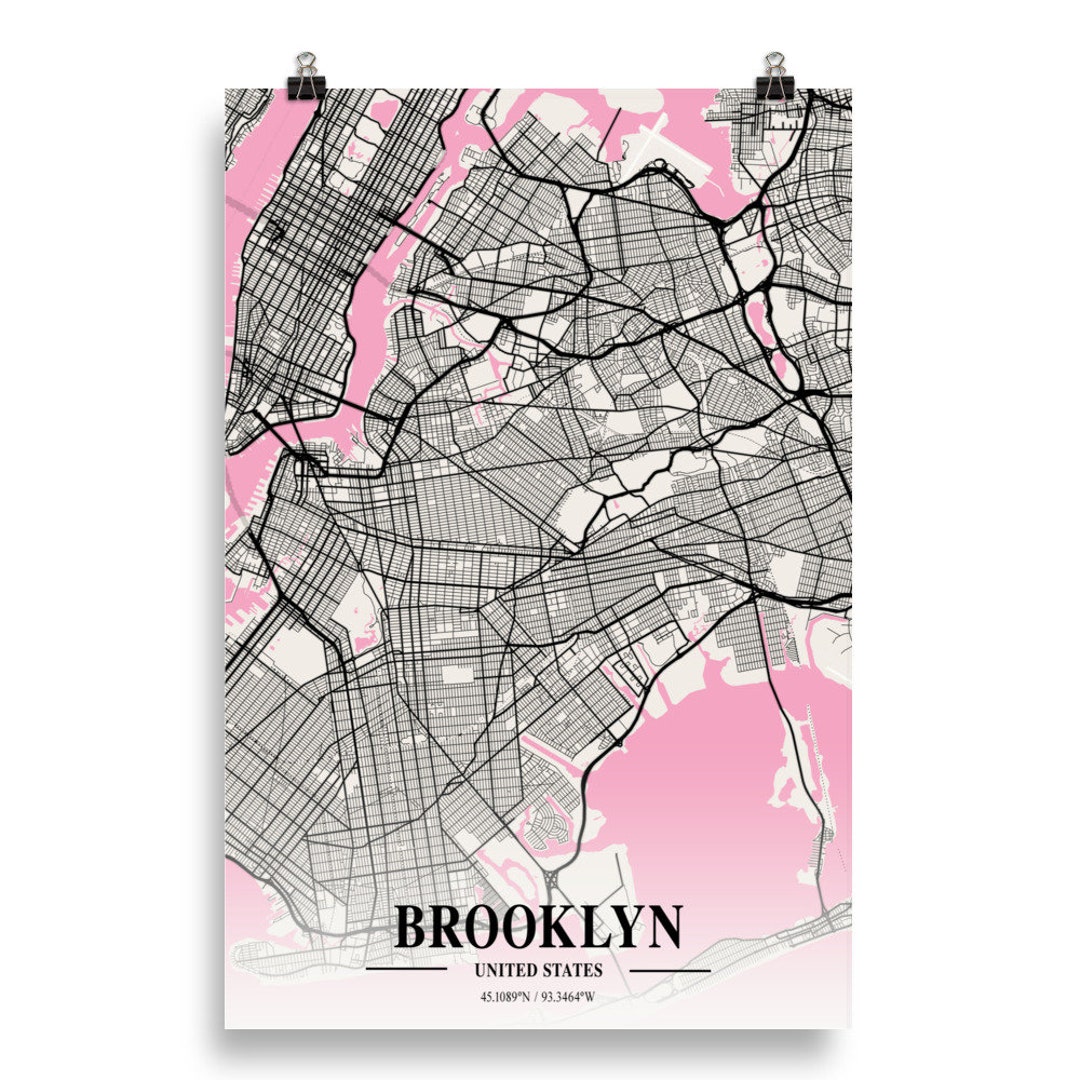 Brooklyn City Map Neapolitan City Map Poster - Etsy