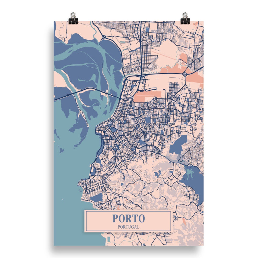 Porto City Map Breezy City Map Poster - Etsy