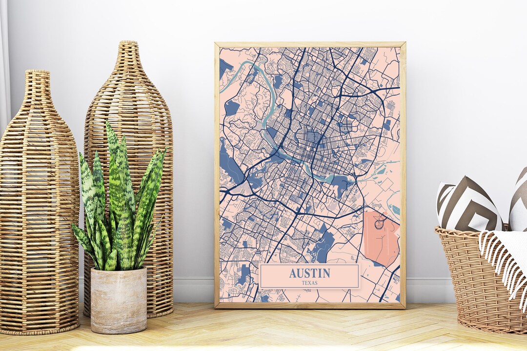 Austin City Map Breezy City Map Poster - Etsy