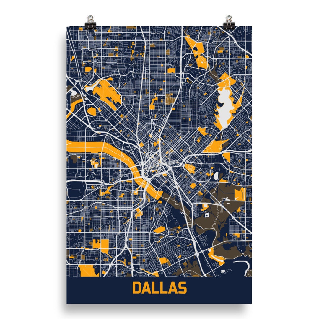 Dallas City Map Bluefresh City Map Poster - Etsy