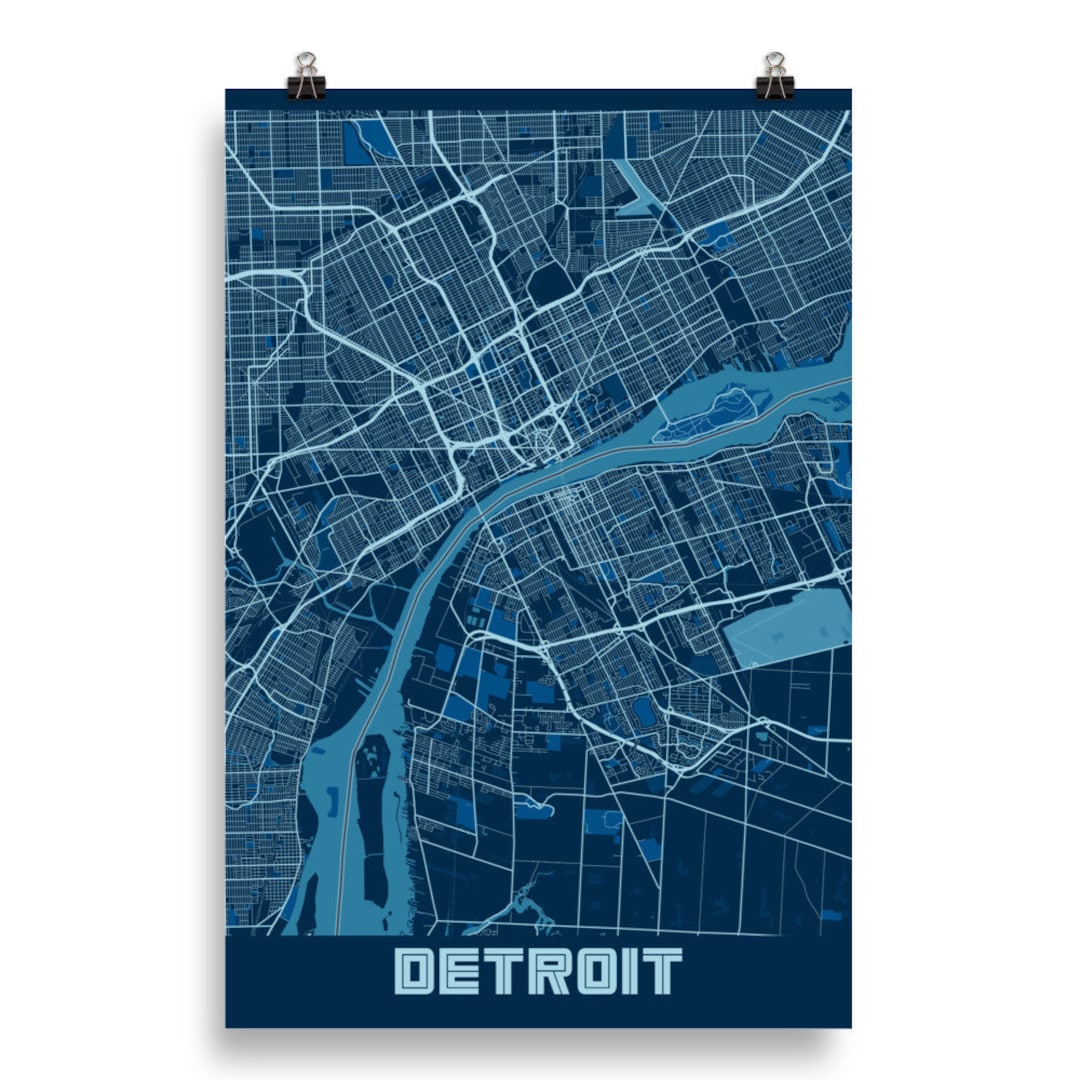 Detroit City Map Peace City Map Poster - Etsy