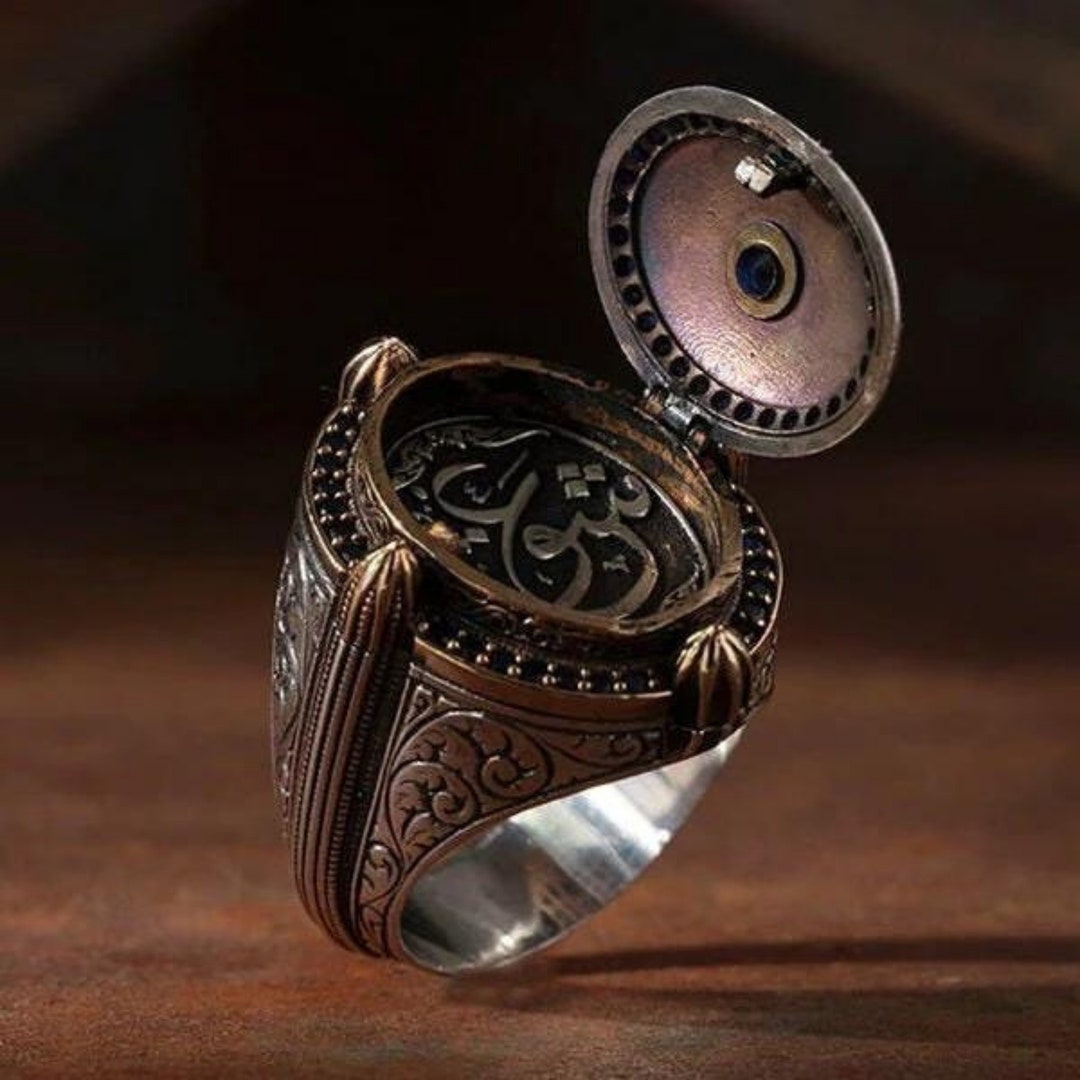 Unique Poison Ring, Magic Rings, Calligraphic Love, Handmade Black ...