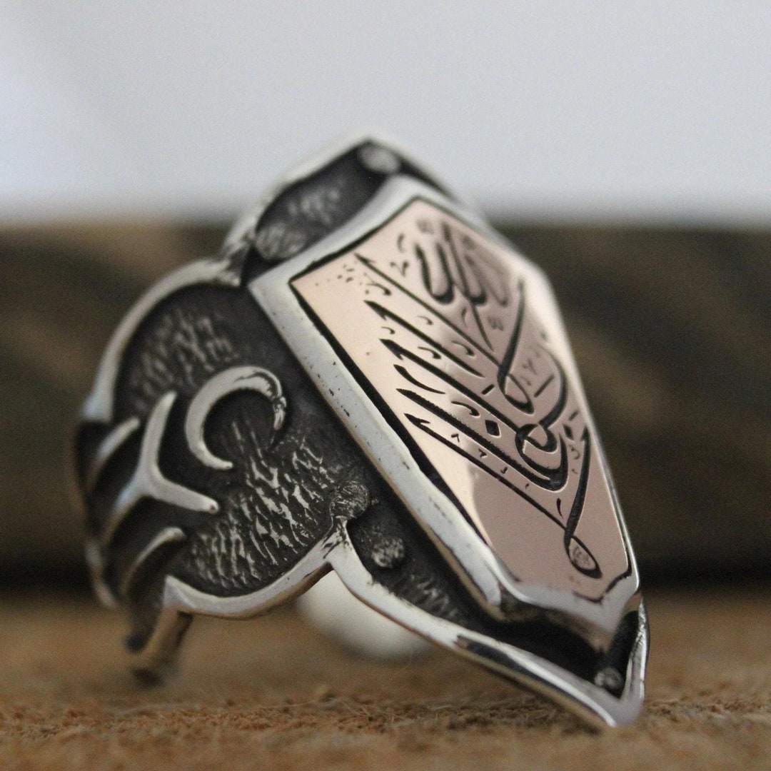 Unique Calligraphy Archer Ring, Hand Engraved Archer Ring, Men Handmade ...