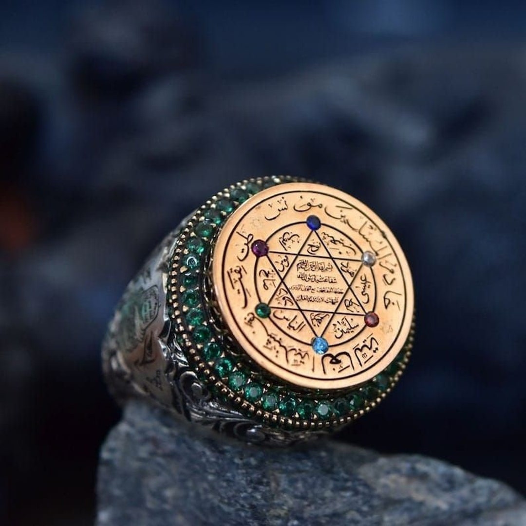 Men Seal of Solomon Ring, Vintage Jewelry for Man, King Solomon Seal ...