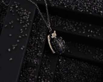 Bomb Pendant Necklace,blackened Silver Necklace, Hipster Jewelry ...