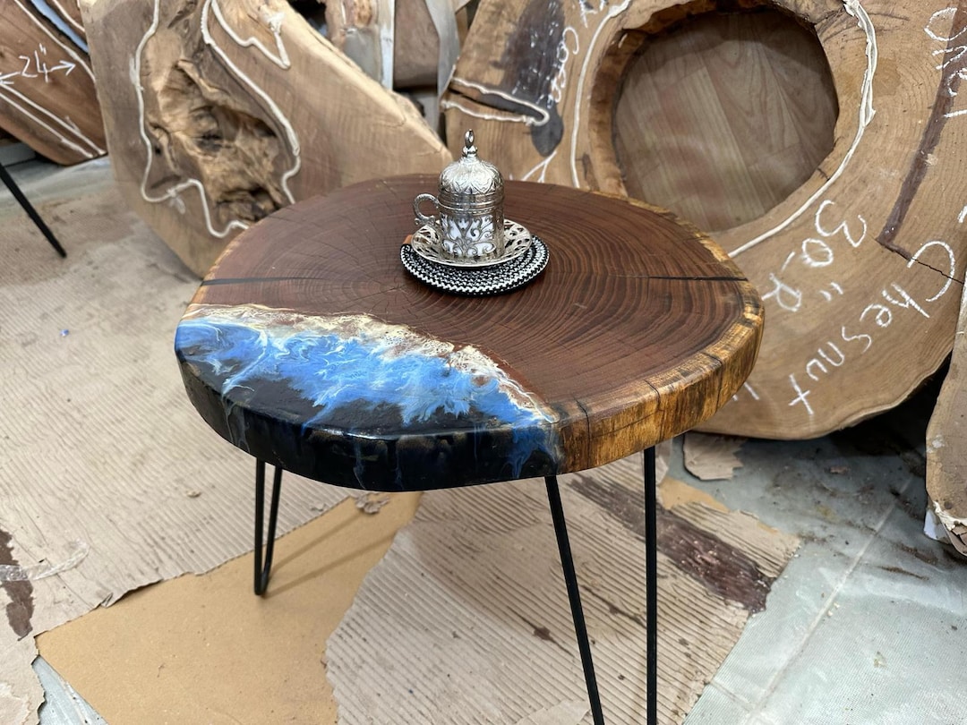 Natural Wooden Coffee Table, Coffe Table, Handmade Furniture, Rustic ...