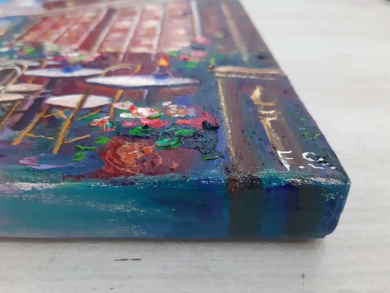 Paris Oil Painting on Canvas France Cityscape Original Art Eiffel Tower Impasto - Etsy