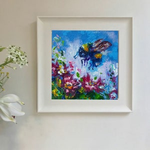 Bumblebee Painting Small Original Oil Artwork Honey Bee Wall Art - Etsy