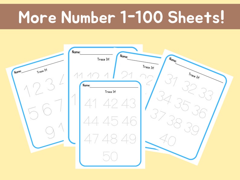 Printable Number 1-100 and Alphabet Tracing Sheets Bundle for ...