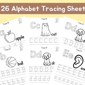 Printable Number 1-100 and Alphabet Tracing Sheets Bundle for ...