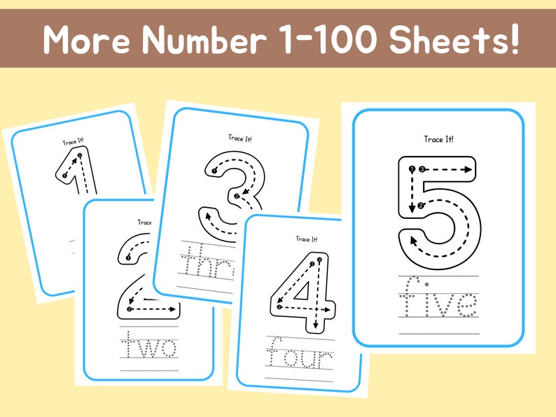 Printable Number 1-100 and Alphabet Tracing Sheets Bundle for ...