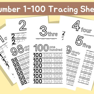 Printable Number 1-100 and Alphabet Tracing Sheets Bundle for ...