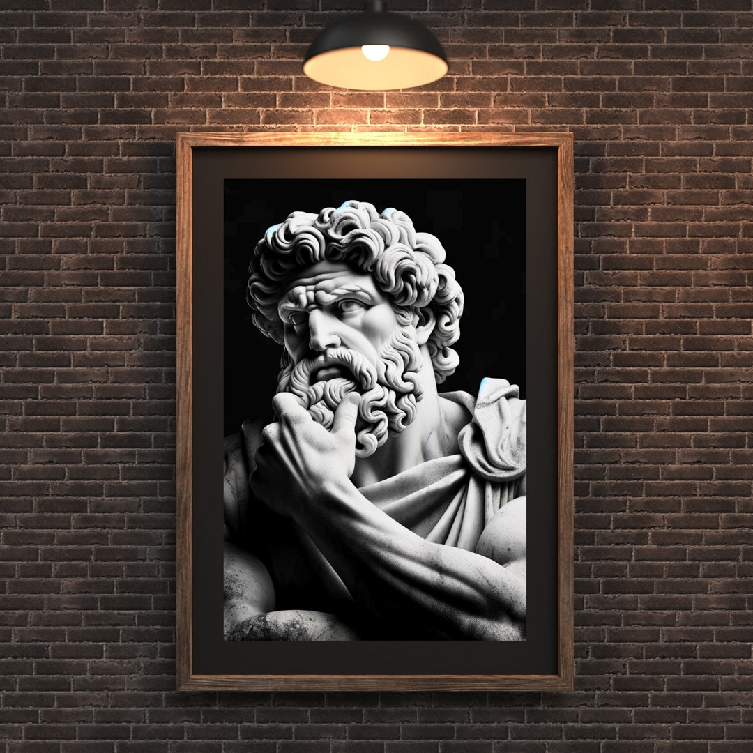 Stoic Digital Artwork, Marcus Aurelius Inspired Decor, Mythological ...