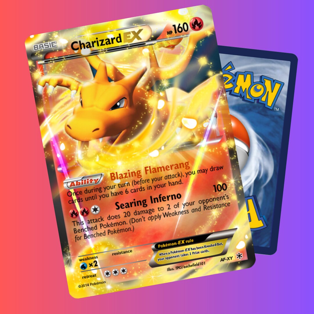 Charizard EX Pokemon Card Hand Made Pokemon Card, Pokemon Gift - Etsy