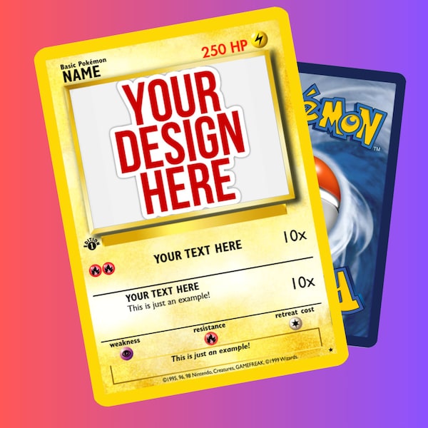 Custom Pokemone Card - Etsy