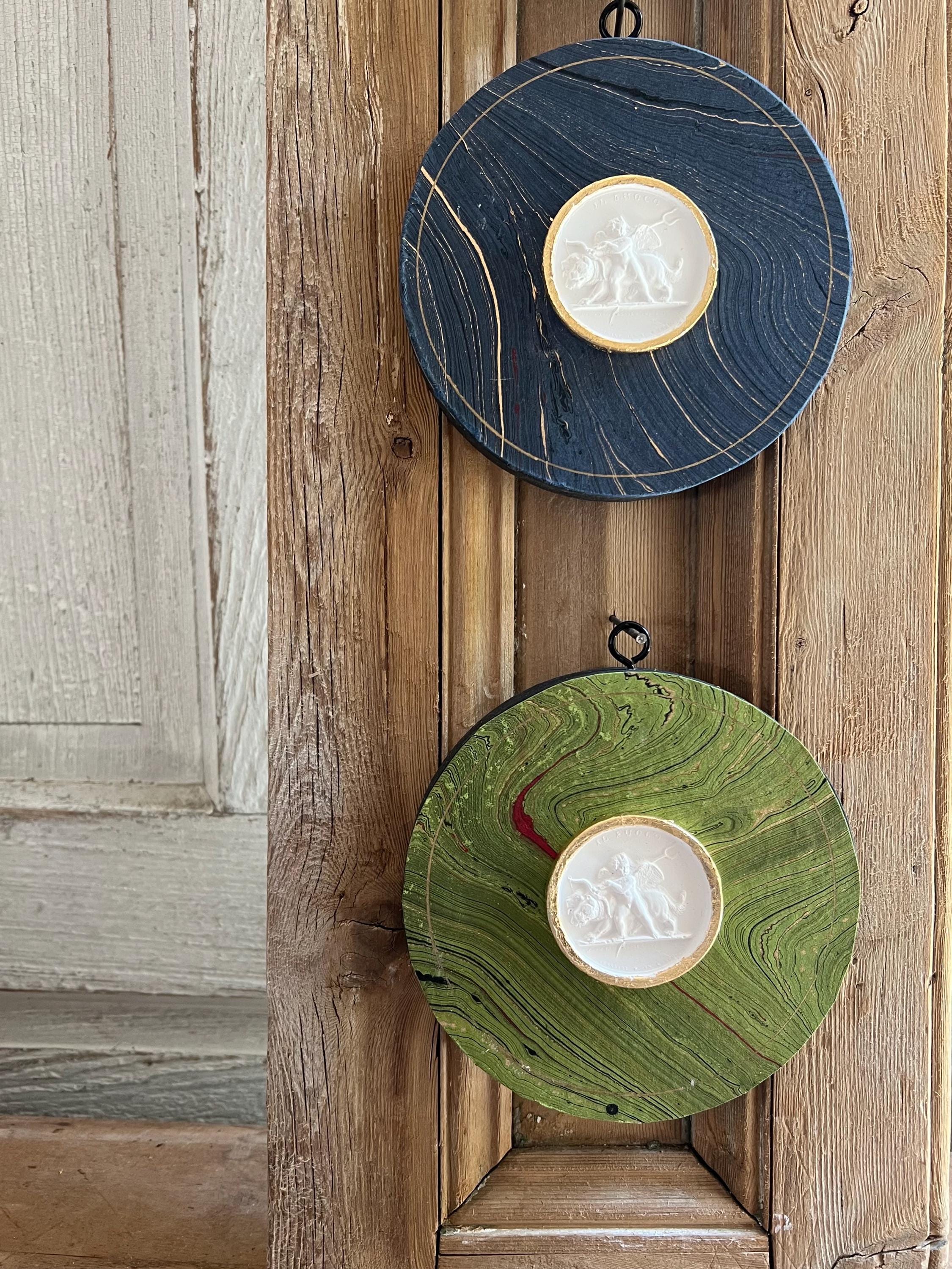 Handmade Mounted Campaign Gilded Intaglio on Handmarbled Paper - Etsy