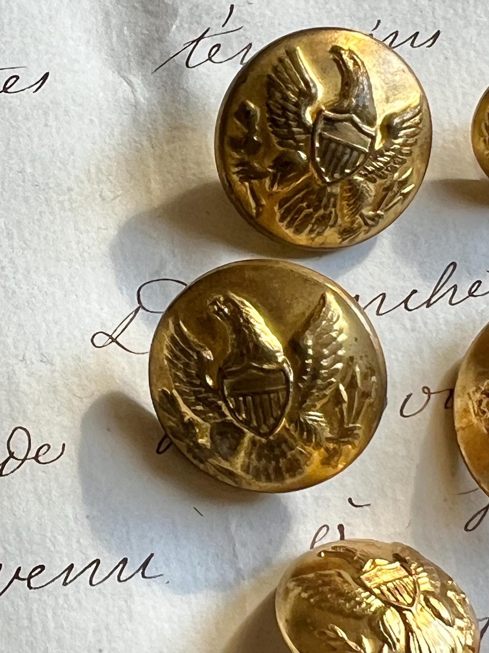 Set of Nine Brass Military Vintage Buttons - Etsy