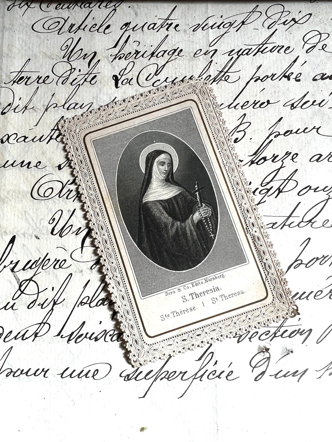 Saint Theresa French Prayer Card - Etsy