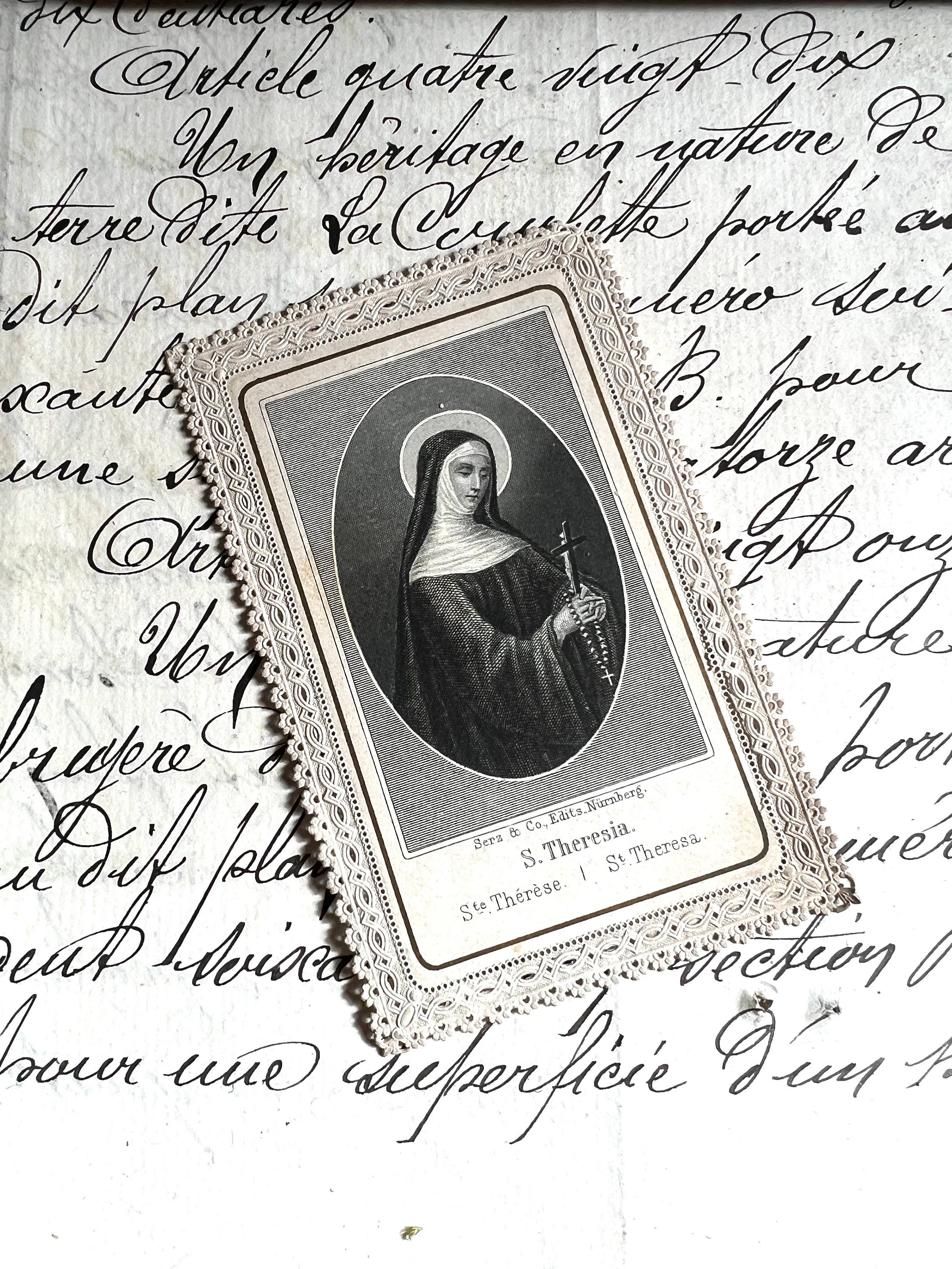 Saint Theresa French Prayer Card - Etsy