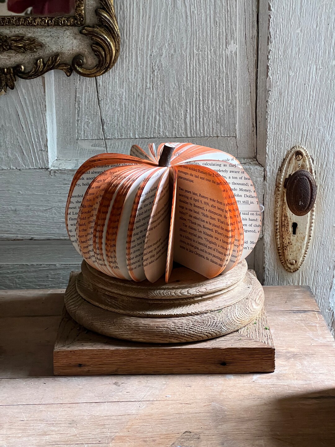 Paper Book Pumpkin Fall Decor - Etsy