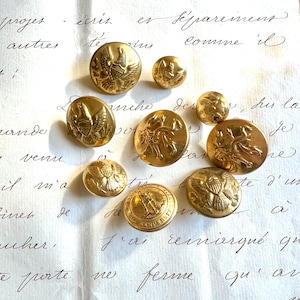 Set of Nine Brass Military Vintage Buttons - Etsy