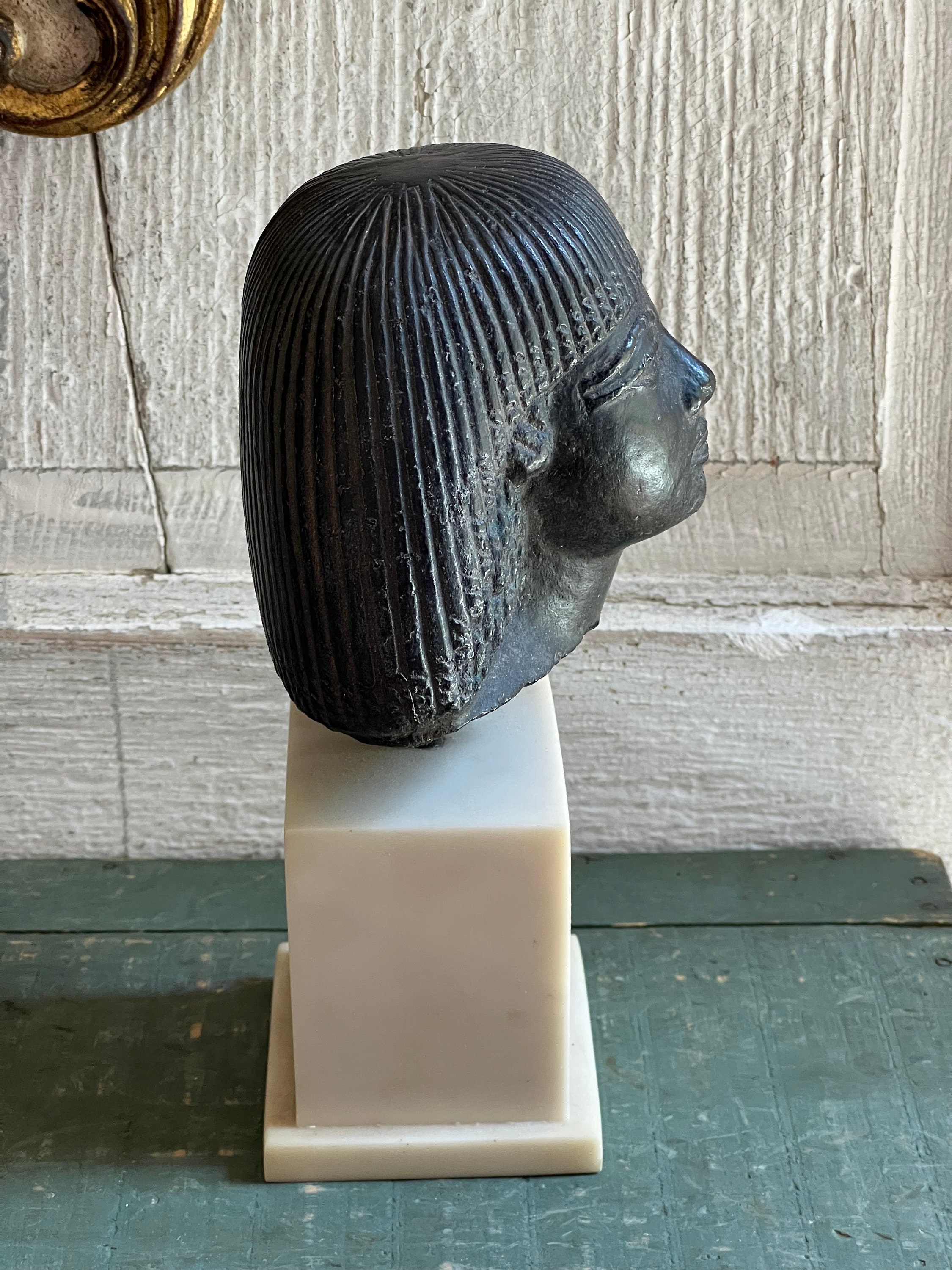 Egyptian Sphinx Head Statue Cast Fiberstone - Etsy