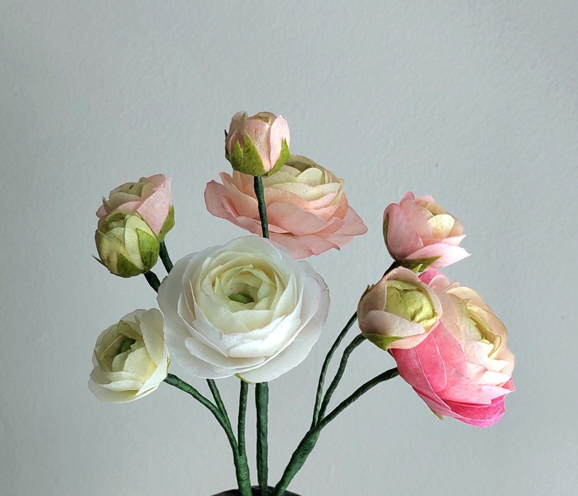 Flowers With Buds Made of Waffle Paper. 2.5 Inches in Diameter. - Etsy