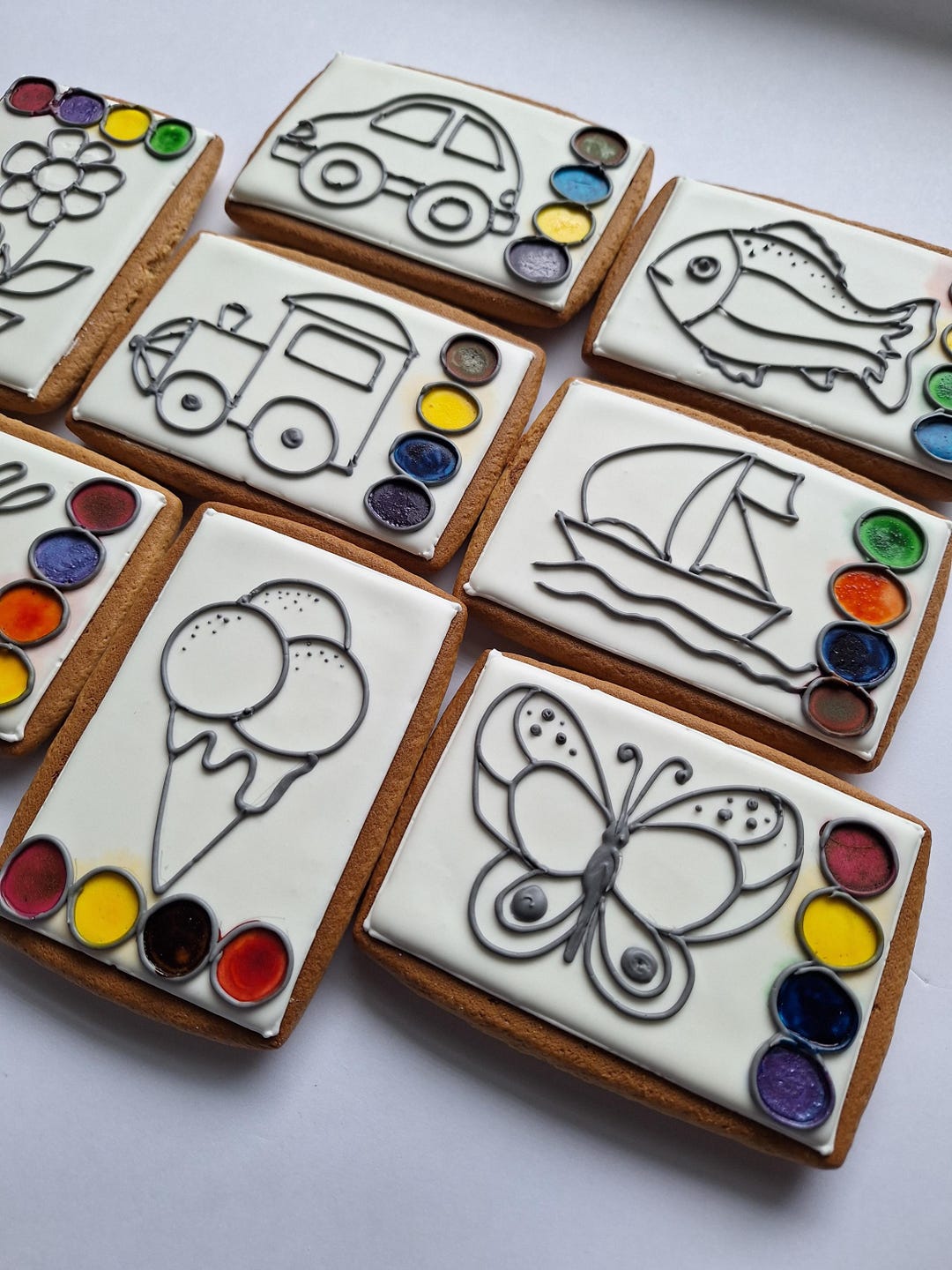 A Set of Paint-your-own Cookies for Kids’ Creativity. - Etsy