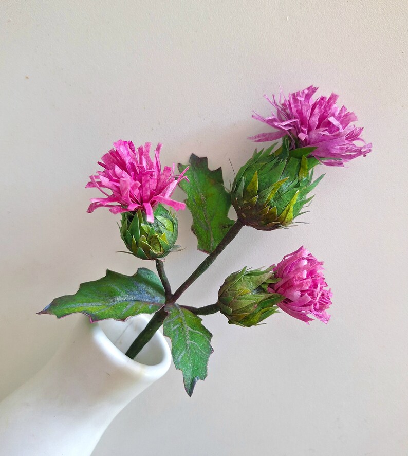 Handmade Wafer Paper Flowers thistle - Etsy