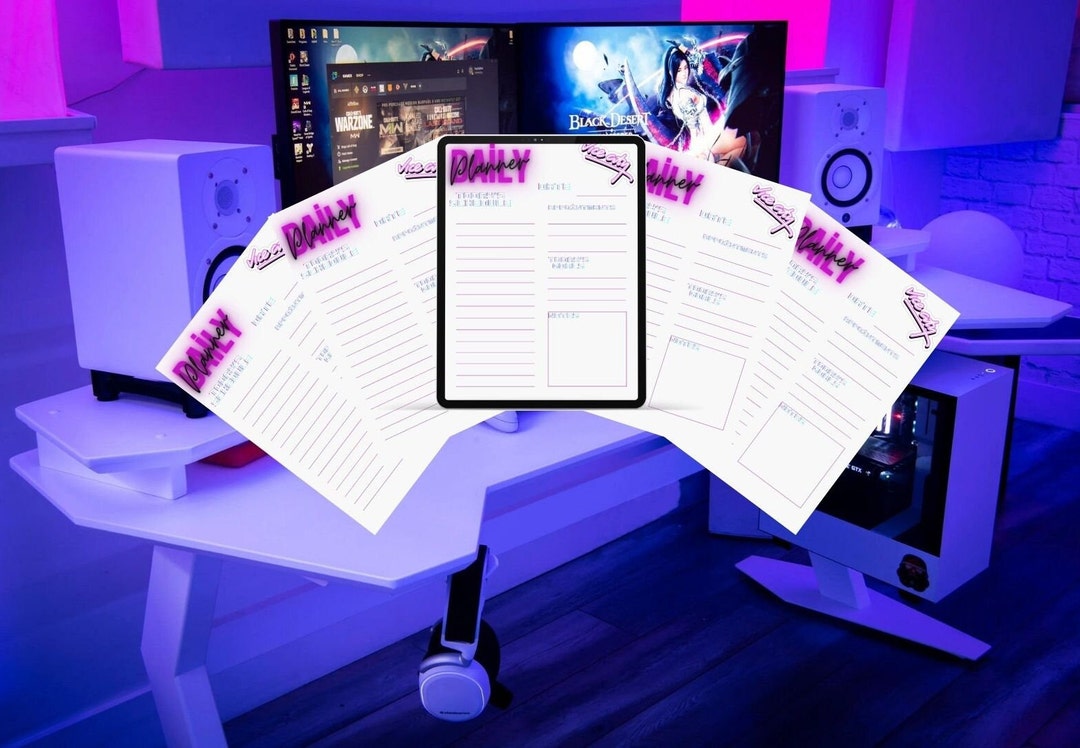 Digital Video Game Planner Kawaii, Chibi Gaming Video Game Journal iPad ...