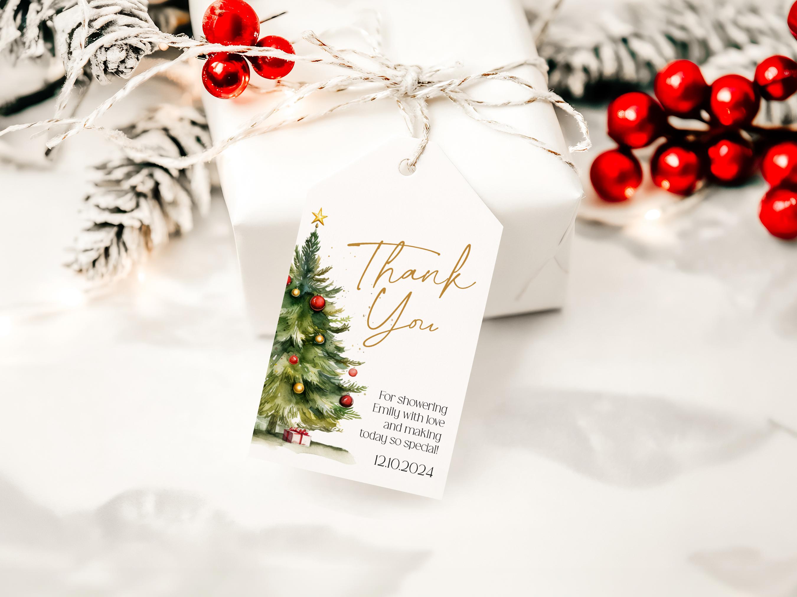 Christmas Favor Tag - Holiday Gift Tags for Baby & Bridal Shower ...