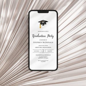 Graduation Party Invitation - Modern Minimalist Editable Template ...