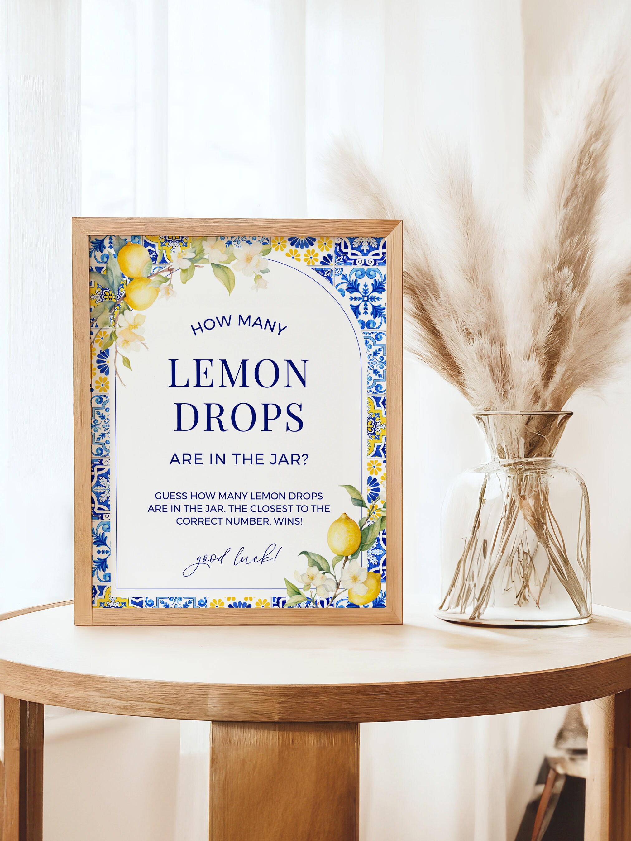 Guess How Many Lemon Drops Game Sign & Answer Ticket - Amalfi Coast ...