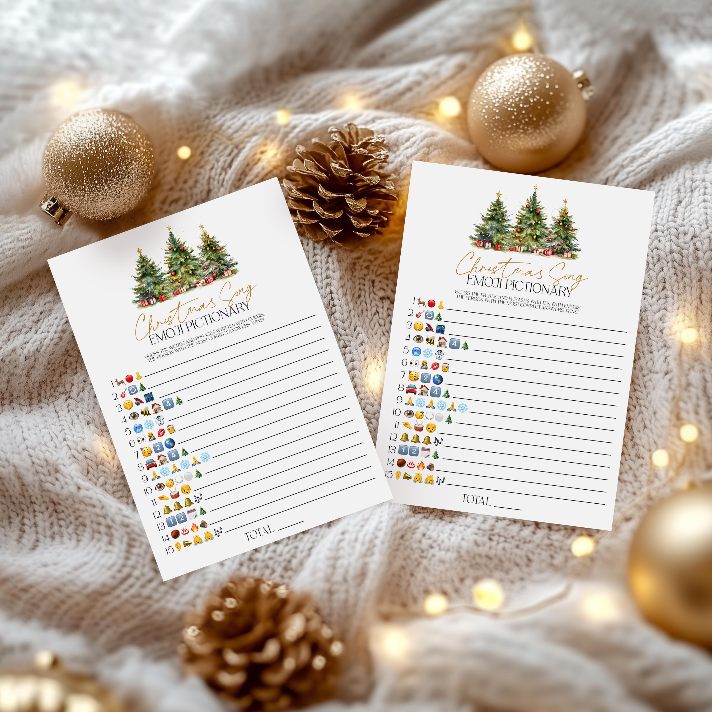 Christmas Song Emoji Pictionary Game - Editable Printable Festive Tis ...