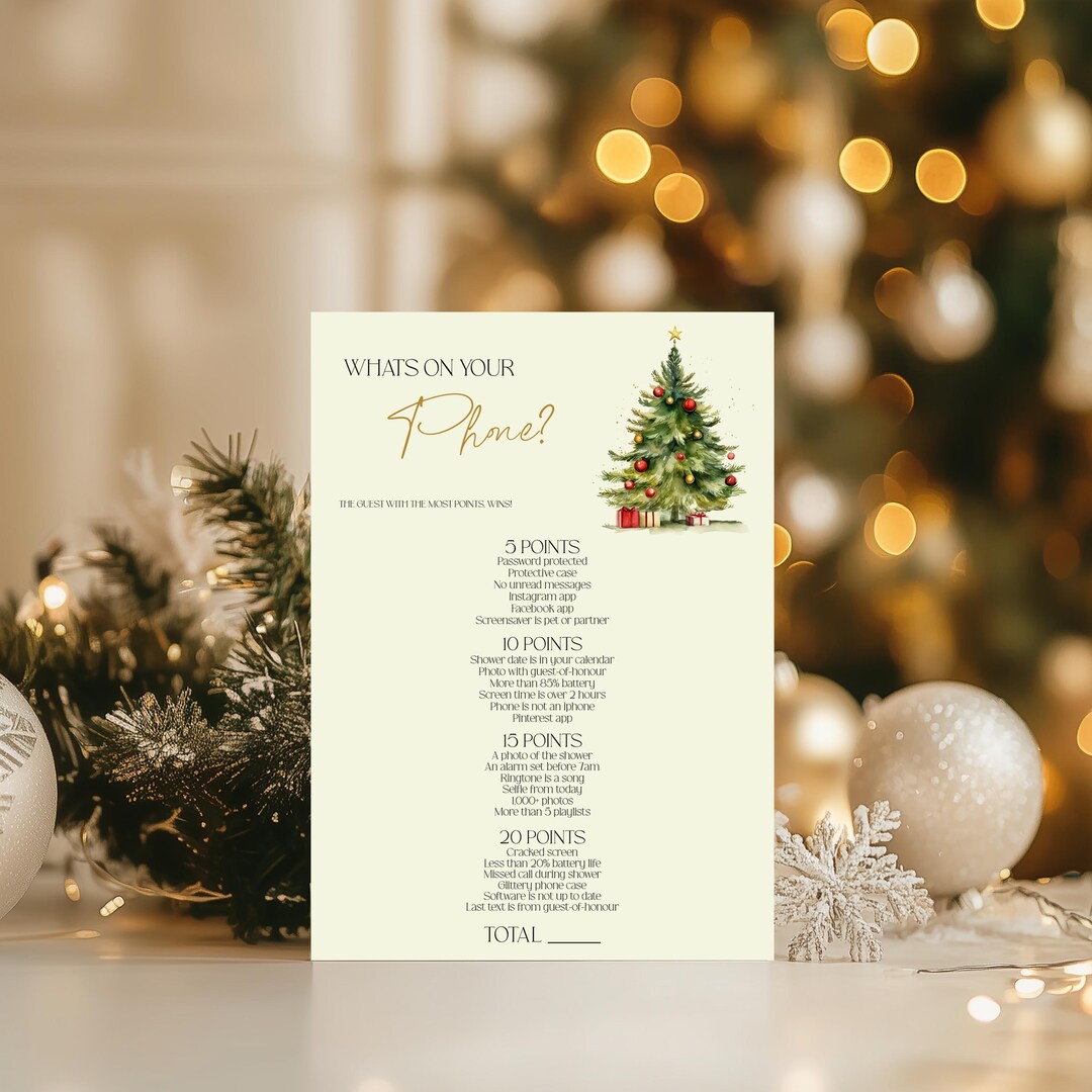 Christmas What's on Your Phone? Game - Editable & Printable Holiday ...