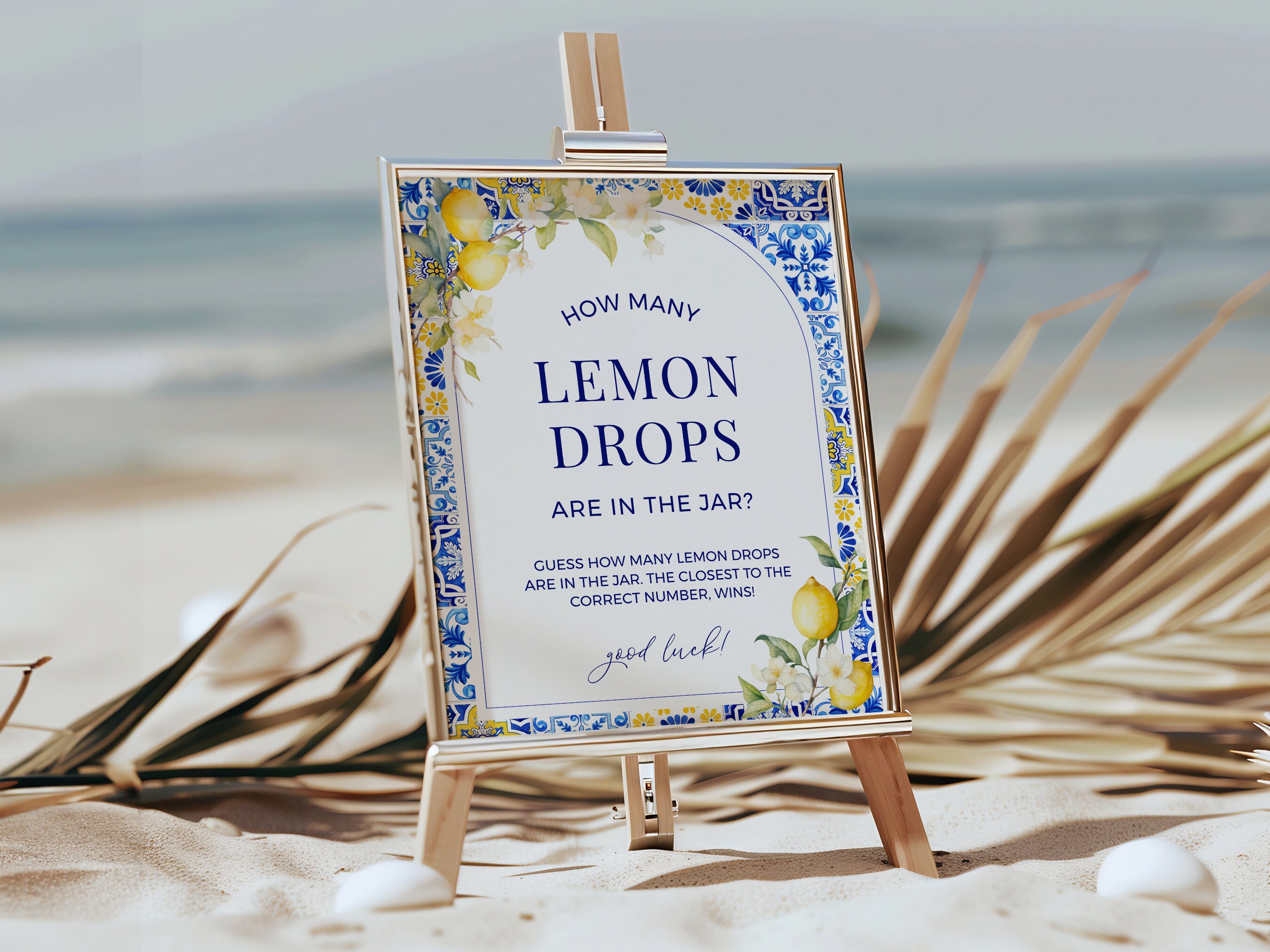 Guess How Many Lemon Drops Game Sign & Answer Ticket - Amalfi Coast ...