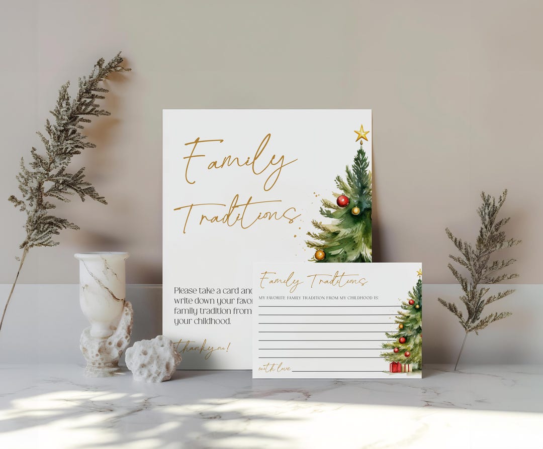 Christmas Family Traditions Baby Shower Game - Editable Printable ...