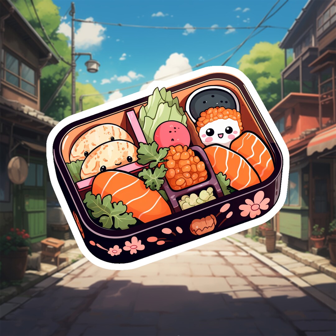 Kawaii Bento Box Sticker Water Bottle Sticker Laptop Sticker Anime ...