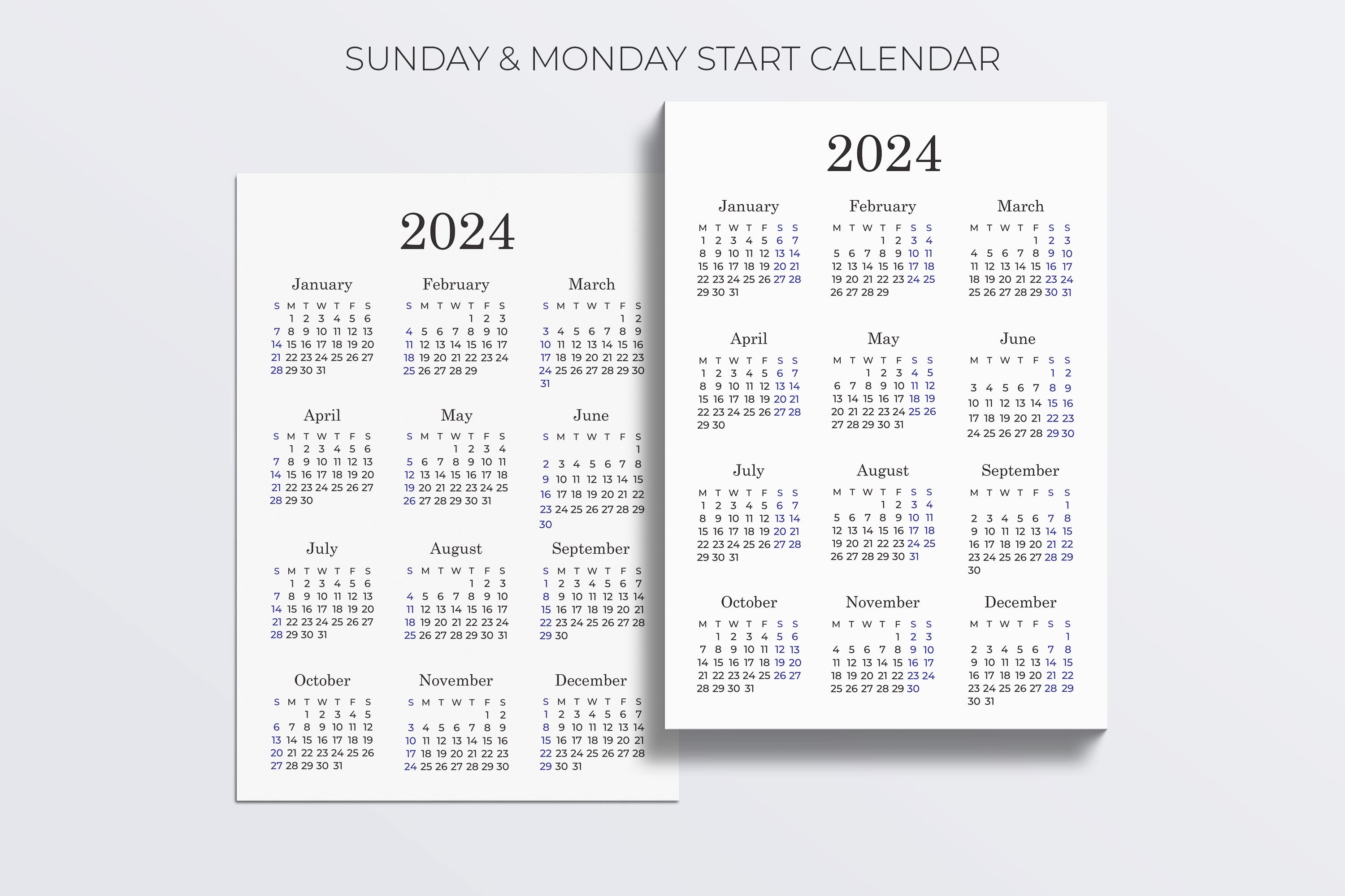 Minimalist Printable Planner & 2024 2025 Calendar Set Daily and Monthly ...