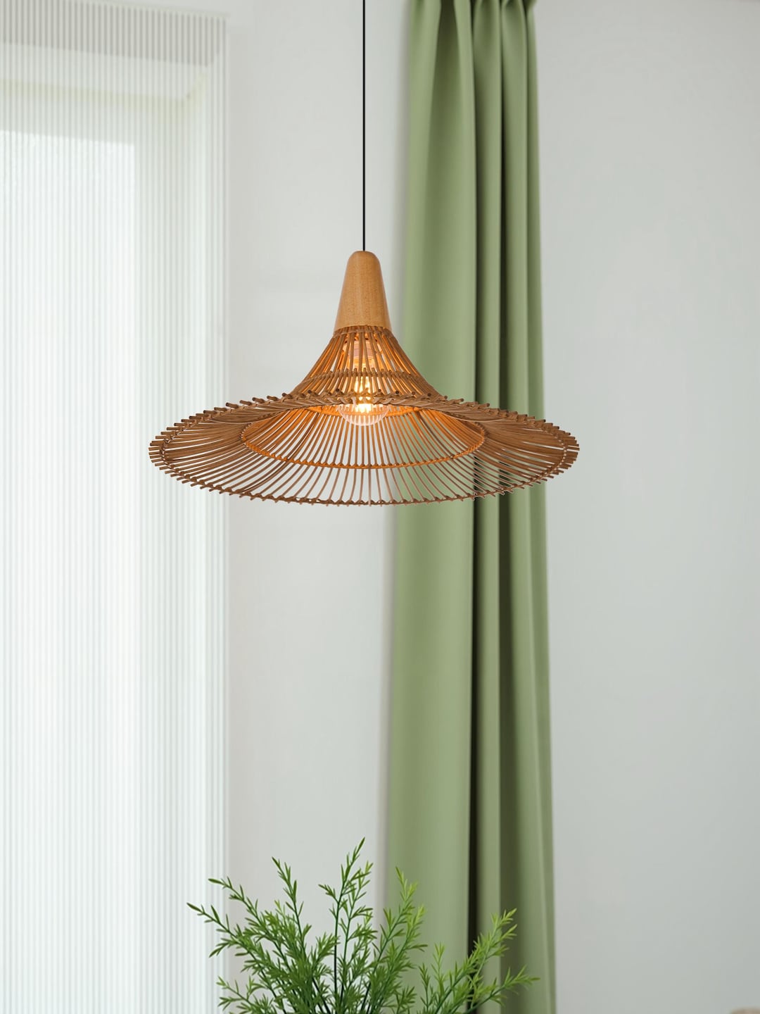 Bohemian Rattan Pendant Lamp,hand-woven Wicker Chandelier,farmhouse ...
