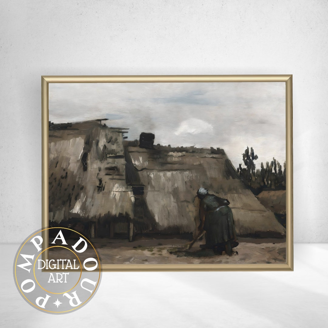 A Peasant Woman Working Printable | Cottage Oil Painting | Digital Wall ...
