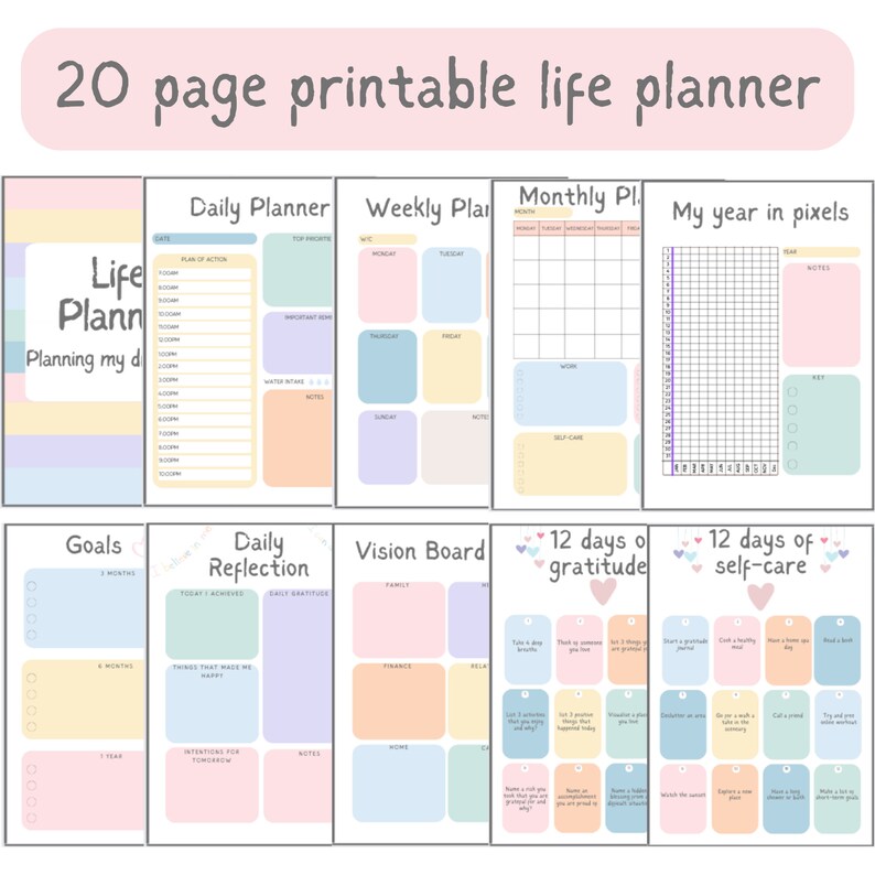 Printable Life Planner - Etsy