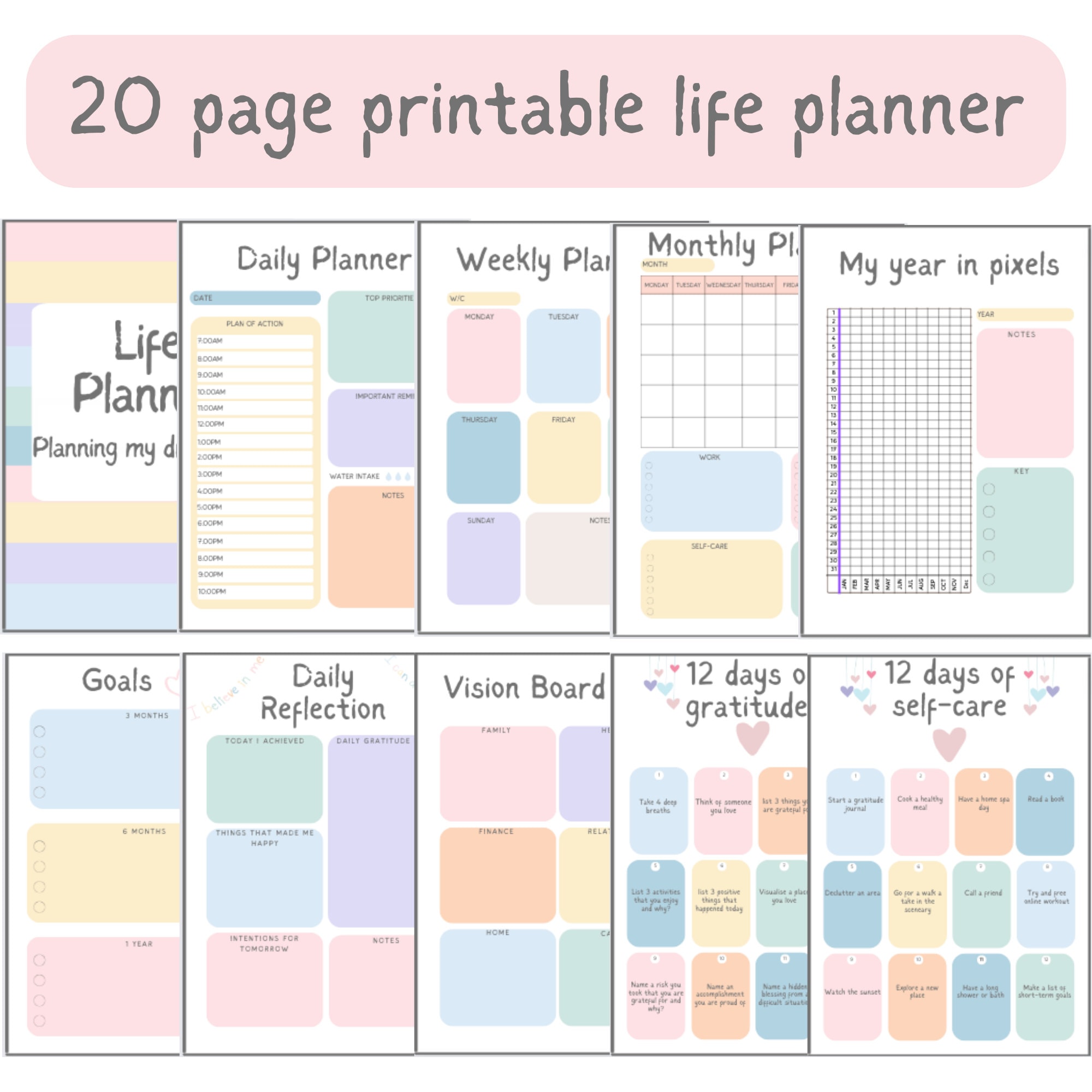 Printable Life Planner - Etsy