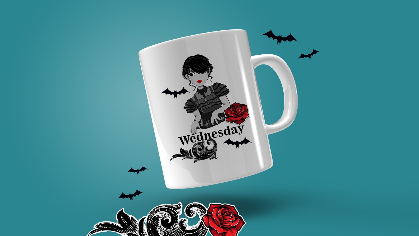 Wednesday Addams Cartoon Vector Print Gothic Art PNG, SVG, AI, Pdf ...