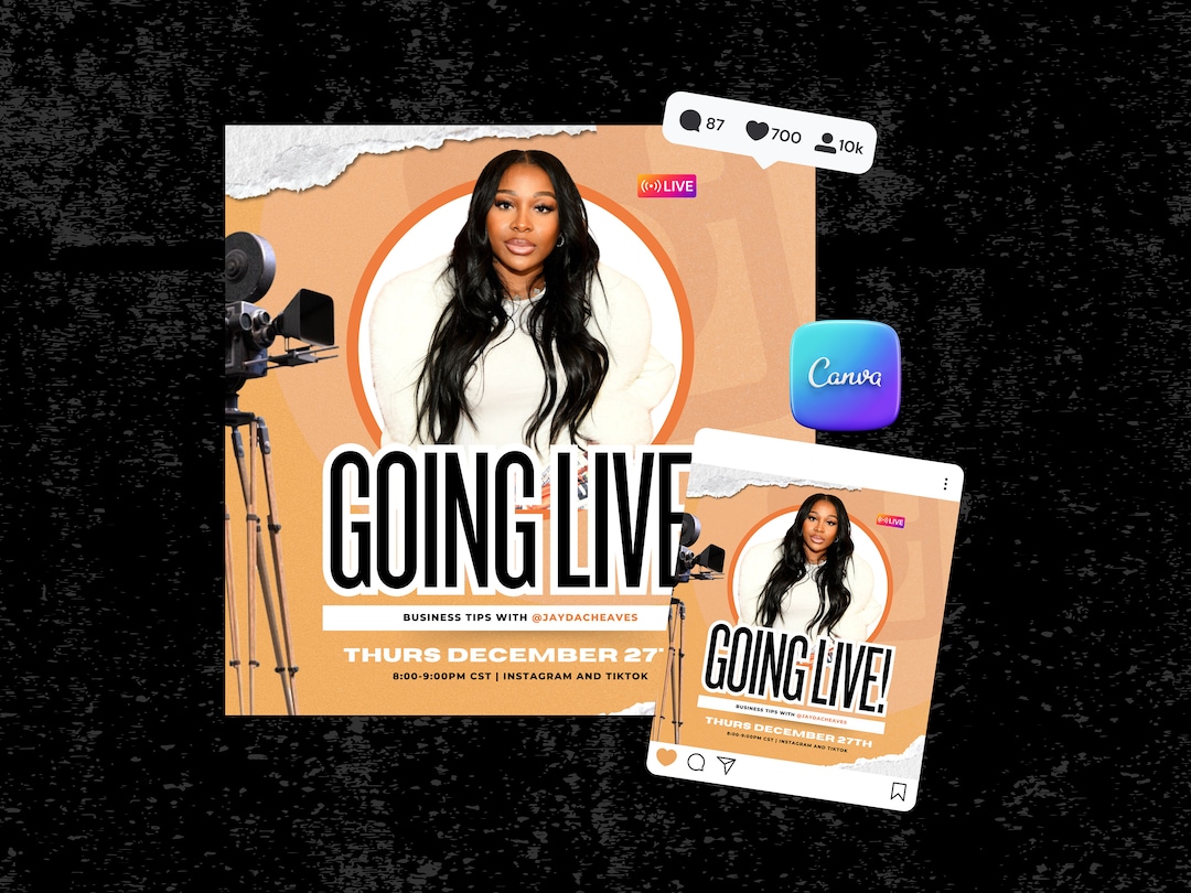 Going Live DIY Flyer Template Design Livestream Training Flyer ...