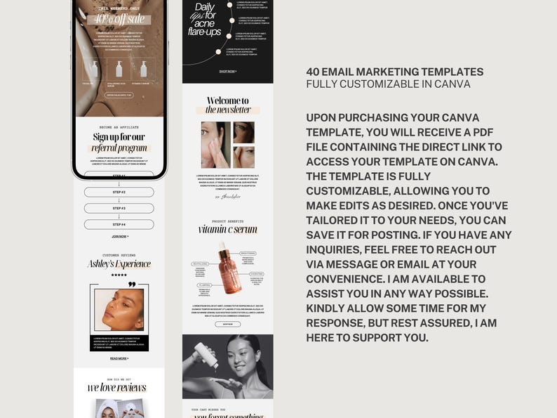 Editable Email Marketing Templates for Small Businesses Beauty ...